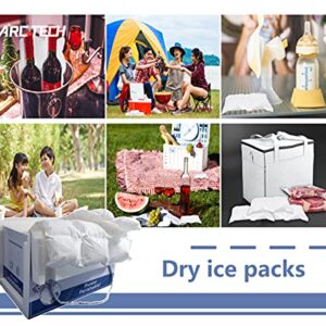 ARCTECH Dry Ice Packs for Coolers - Lunch Box Shipping Frozen Food Lunch Bags, Leak-Proof Gel Refrigerant, Reusable Ice Packs -Large Sheets, Long Lasting, Flexible, Absorb Water (16.5"x10" 6PACK)