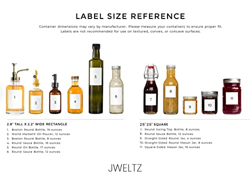 Jweltz 116 Coffee Syrup Labels - Preprinted Custom Coffee Station Stickers for Organization - Includes 86 Minimalist Syrup Dispenser Labels, 30 Coffee Bar Labels - Stainproof & Waterproof