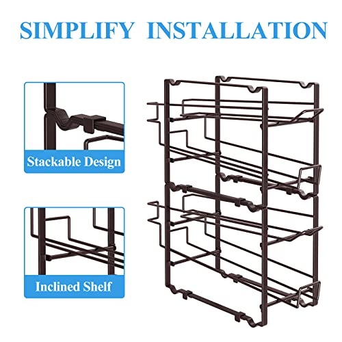 Wisdom Star 2 Pack Soda Can Organizer Rack for Pantry, Stackable Beverage Soda Can Storage Dispenser Holder for Refrigerator, Cabinet, Brown