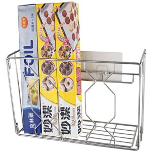 yqh wall mount kitchen wrap organizer rack, kitchen wrap organizer rack, mounts to solid cabinet doors or walls, tall basket door mount cabinet organizer