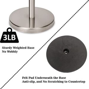 Paper Towel Holder Countertop, Stainless Steel Heavy Base (3LBS in Weight, and 7.5inch in Diameter) , Paper Towel Rack, Ripping Paper Towel Off One-Handed, No Wobbly (Brushed Nickel)