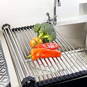 LLygezze Stainless Steel Roll-up Drying Rack Over The Sink Rack 17.5"x13"