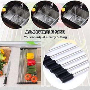 LLygezze Stainless Steel Roll-up Drying Rack Over The Sink Rack 17.5"x13"