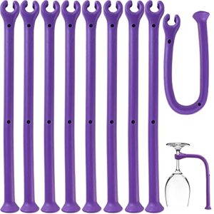 yoohua 10pcs tether silicone dishwasher attachment silicone stemware saver flexible stemware holder dishwasher wine glass protector, purple