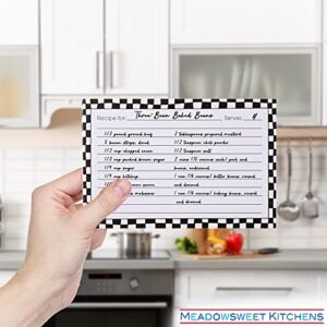 Meadowsweet Kitchens Recipe Card Set - 25 Double Sided Recipe Cards 4 x 6 Inch, Perfect Size Blank Cards for a Recipe Card Box, Make Your Own Personalized Recipe Book - Abstract Café