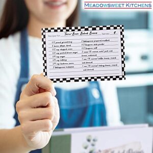 Meadowsweet Kitchens Recipe Card Set - 25 Double Sided Recipe Cards 4 x 6 Inch, Perfect Size Blank Cards for a Recipe Card Box, Make Your Own Personalized Recipe Book - Abstract Café