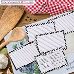 Meadowsweet Kitchens Recipe Card Set - 25 Double Sided Recipe Cards 4 x 6 Inch, Perfect Size Blank Cards for a Recipe Card Box, Make Your Own Personalized Recipe Book - Abstract Café