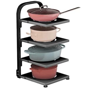 ft hita pot rack organizers，4 tier adjustable pot racks，durable steel construction， pot organizer rack for kitchen organization & storage, cabinet organizer (4 tiers)