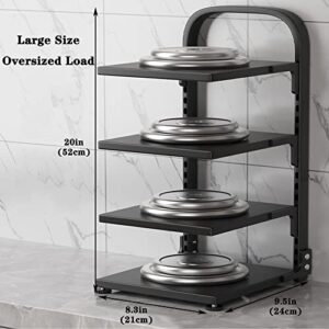 FT HITA Pot Rack Organizers，4 Tier Adjustable Pot Racks，Durable Steel Construction， Pot Organizer Rack for Kitchen Organization & Storage, Cabinet Organizer (4 Tiers)