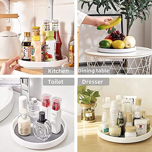 Rarapop 3 Pack Non Skid Lazy Susan Turntable Display Stand, 12-Inch Rotating Spice Rack Spinning Organizer for Cabinet, Pantry, Refrigerator, Countertop