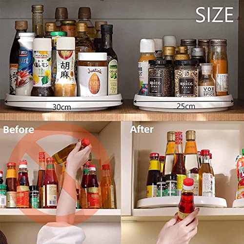 Rarapop 3 Pack Non Skid Lazy Susan Turntable Display Stand, 12-Inch Rotating Spice Rack Spinning Organizer for Cabinet, Pantry, Refrigerator, Countertop