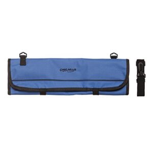 ergo chef 9 pocket knife roll bag, trifold, blue