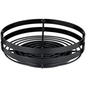 mygift modern matte black metal tabletop lazy susan spice rack round turntable tray, seasoning and condiment holder spinning rack