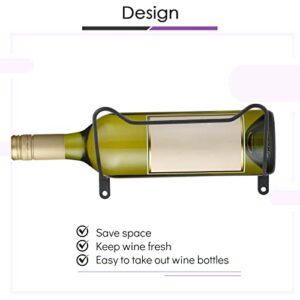 AMGSH Wall Mounted Wine Racks | 10 Pack Iron Wine Bottle Display Holder Rack Hanging Wine Organizer Rack with Screws for Beverages/Liquor Bottles Storage