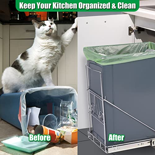 WHITE TIGER Pull Out Trash Can Under Cabinet Slide Out Shelf, Under Sink Garbage Trash Can Sliding Shelf Organizer for Kitchen Cabinet/Sink Cabinet /Laundry Hamper Cabinet (Trash Can Not Included)