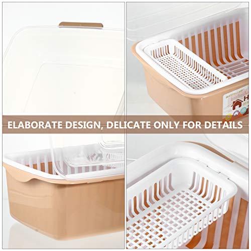 Hemoton Kitchen Drain Rack Dish Drying Rack Dish Drainer Bowl Drying Rack Chopsticks Holder Dishes Organizer Tableware Holder with Lid Cover for Restaurant Kitchen Home