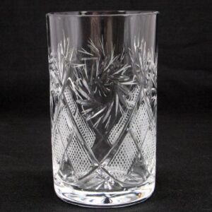 Combination 6 Russian CUT Crystal Drinking Tea Glasses W/metal Glass Holders "Podstakannik" for Hot or Cold Liquids