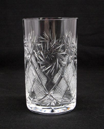 Combination 6 Russian CUT Crystal Drinking Tea Glasses W/metal Glass Holders "Podstakannik" for Hot or Cold Liquids