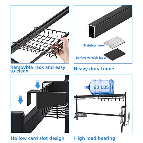 Shop Again Over The Sink Dish Drying Rack Black Large Dish Rack Drainer for Kitchen Storage Stainless Steel