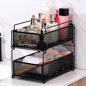 under sink organizers and storage, Xinwukeji Pull Out Cabinet Organizer 2-Tier Slide Out Sliding Shelf Under Cabinet Storage Multi-Use for Under Kitchen Bathroom Under sink organizer