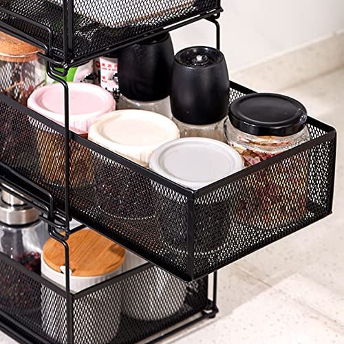 under sink organizers and storage, Xinwukeji Pull Out Cabinet Organizer 2-Tier Slide Out Sliding Shelf Under Cabinet Storage Multi-Use for Under Kitchen Bathroom Under sink organizer