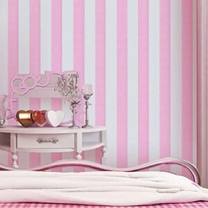 peel and stick vinyl pink and white striped wallpaper contact paper wallpaper self adhesive stripe shelf liner dresser drawer cabinets liner furniture wall paper sticker removable (17.7×117 inches)