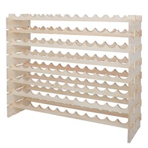 ZENY Large 96 Bottles Wood Wine Rack Stackable Storage Across up to 8 Rows Solid Wooden Display Shelves Rack Organizer