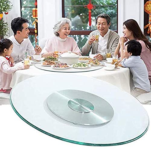 WYFFF 36inch Glass Lazy Susan Turntable, Round Tabletop Tempered Glass Rotating Tray, Aluminum Alloy Bearing, Silent/Smooth, Easy to Share All Food