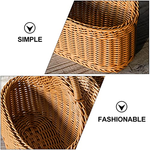 Woven Belly Basket Woven Cutlery Storage Organizer Plastic Hanging Caddy Bin for Kitchen Table Cabinet Pantry Forks Spoons Napkins Serving Basket 21x19cm Handwoven Hanging Baskets