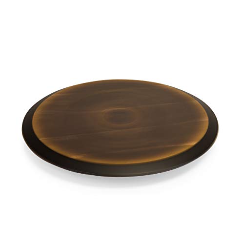 TOSCANA - a Picnic Time Brand Lazy Susan Tray Wooden Turntable Round Charcuterie Board, Cheese Serving Platter, (Fire Acacia Wood)