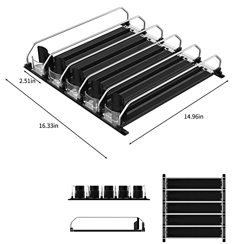 Soda Can Organizer for Refrigerator, Upgrade Beverage Drink Organizer for Fridge-Anti Scratch, Spring Pusher Drink Dispenser Beer Bottled Water POP Can Organizer for Refrigerator/Pantry Hold 25 Cans