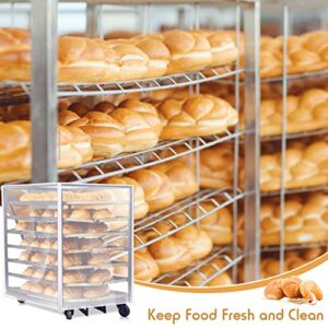 Pan Rack Cover Clear Bun Rack Cover PVC Plastic Bread Rack Cover 28 x 23 x 33 Inch, 10-Tier, Set of 2