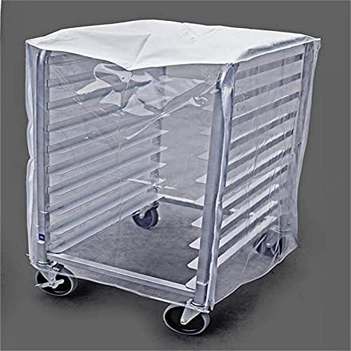 Pan Rack Cover Clear Bun Rack Cover PVC Plastic Bread Rack Cover 28 x 23 x 33 Inch, 10-Tier, Set of 2