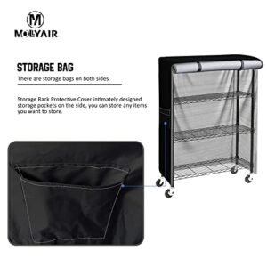 MOLLYAIR Shelf Cover Wire Rack Cover Storage Rack Cover Used to Cover Sundries, Cover for Storage Shelves Suitable for Rack 48x18x72in,Black,only Cover