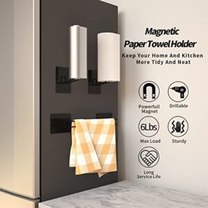 YJSMO Magnetic Paper Towel Holder for Refrigerator,Wall Mount Towel Rack Magnetic Towel Bar Multi Function Made of Iron,Used for Kitchen (White)