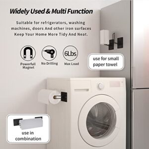 YJSMO Magnetic Paper Towel Holder for Refrigerator,Wall Mount Towel Rack Magnetic Towel Bar Multi Function Made of Iron,Used for Kitchen (White)