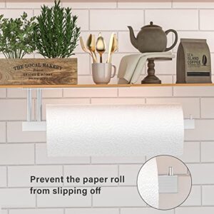 Paper Towel Holder Under Cabinet, YAYINLI Adhesive Paper Towel Holders Wall Mount - Hanging Paper Towel Rack Under Counter for Kitchen, Bathroom, SUS304 Stainless Steel Rustproof