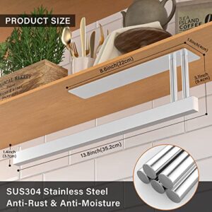 Paper Towel Holder Under Cabinet, YAYINLI Adhesive Paper Towel Holders Wall Mount - Hanging Paper Towel Rack Under Counter for Kitchen, Bathroom, SUS304 Stainless Steel Rustproof