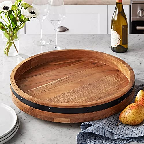 Member's Mark Acacia Wood Farmhouse Lazy Susan, Brown