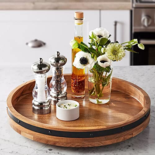 Member's Mark Acacia Wood Farmhouse Lazy Susan, Brown