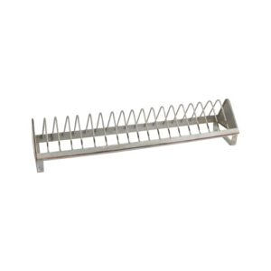 creative co-op rustic farmhouse metal dish rack with 18 slots, zinc finish