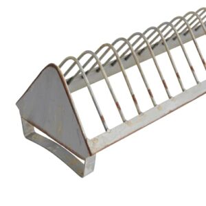 Creative Co-Op Rustic Farmhouse Metal Dish Rack with 18 Slots, Zinc Finish