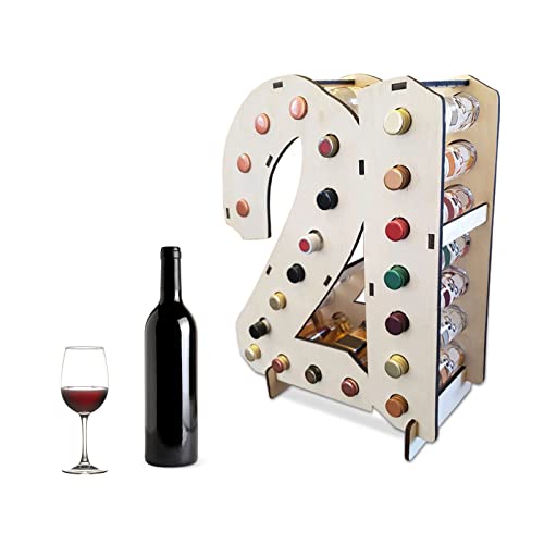 Wine Holder Shelf Mini Liquor Bottle Holder 21st Birthday Mini Liquor Bottle Holder Holds 21 Mini Bottles Birthday Gift for Girl Cat Stands for The Wall (A, One Size)