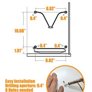 Kitchen Hardware Collection 2 Tier Cabinet Dish Drying Rack Stainless Steel 22.24 Inch Length 20 Dish Slots Kitchen Plate Bowl Utensils Cups Draining Rack Organizer with Drainboard