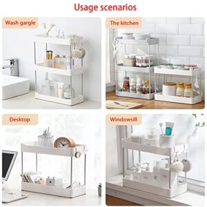 3 Tier Bathroom Organizer Countertop Perfume Makeup Organizer Cosmetics Storage Display Rack Vanity Tray Dresser for Bathroom/Wash Gargle/Kitchen/Desktop/Windowsill (White)