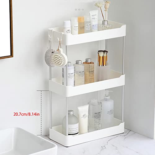 3 Tier Bathroom Organizer Countertop Perfume Makeup Organizer Cosmetics Storage Display Rack Vanity Tray Dresser for Bathroom/Wash Gargle/Kitchen/Desktop/Windowsill (White)