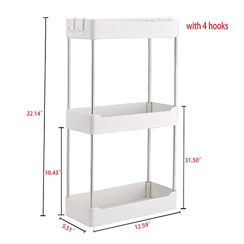 3 Tier Bathroom Organizer Countertop Perfume Makeup Organizer Cosmetics Storage Display Rack Vanity Tray Dresser for Bathroom/Wash Gargle/Kitchen/Desktop/Windowsill (White)