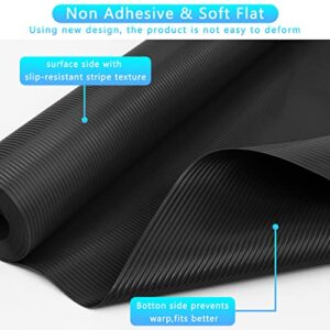 Shelf Liner Drawer Liner Non-Adhesive Cabinet Liners for Tool Box Cupboard Refrigerator Fridge Mat Waterproof Durable Plasitc Pantry Shelf Liner for Kitchen, Black 12 Inches x 6.56 FT