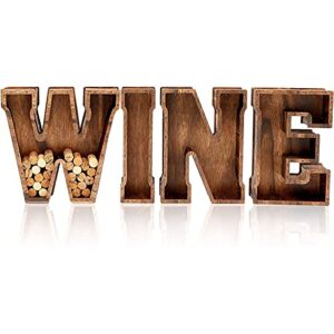 monogram letter wine cork holder décor (11.75 inches)