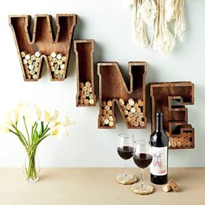 Monogram Letter Wine Cork Holder Décor (11.75 Inches)